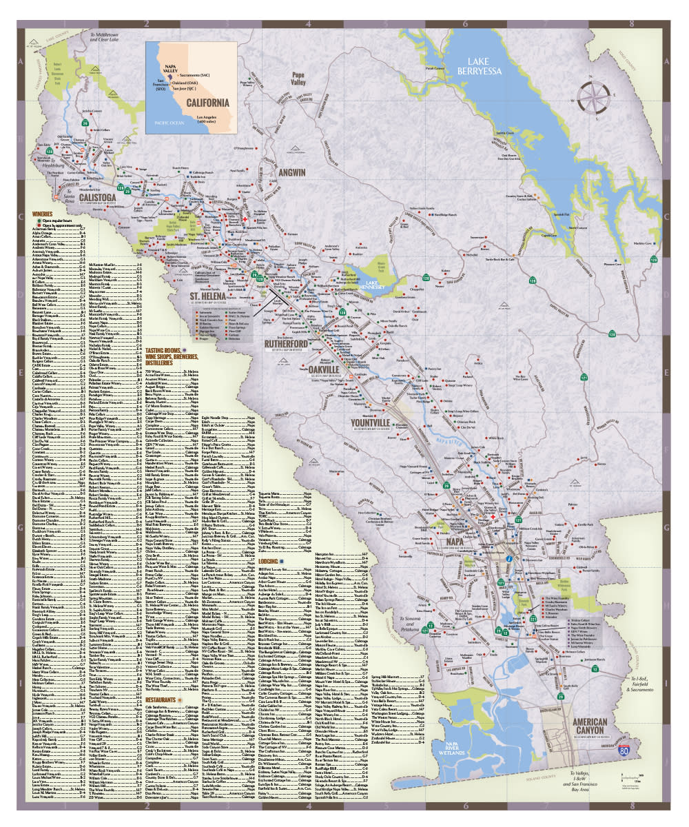Detailed Map Of Napa Valley
