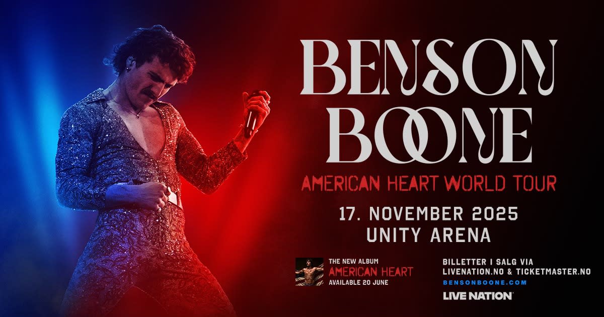 Benson Boone - American Heart Tour | Concerts & Festivals | Fornebu ...
