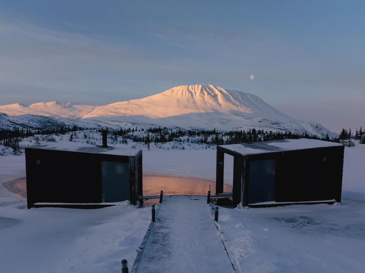 Floating saunas at Gausta