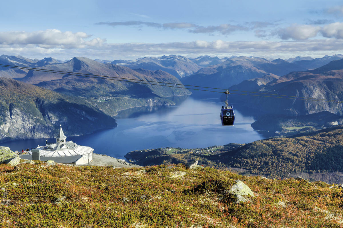 Take the gondola to the top of Strandafjellet mountain | Nature ...