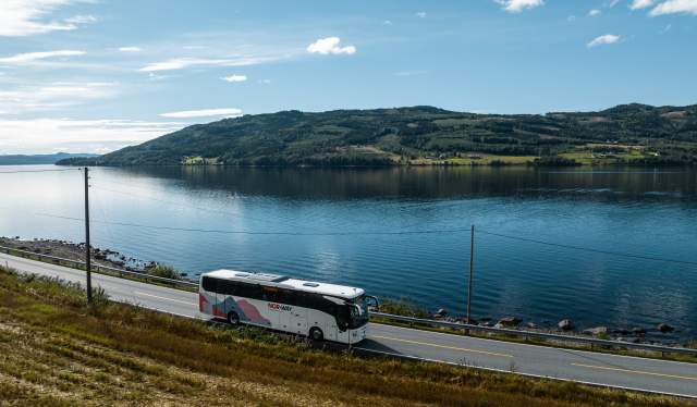 Scenic bus rides in the mountains and by the fjords