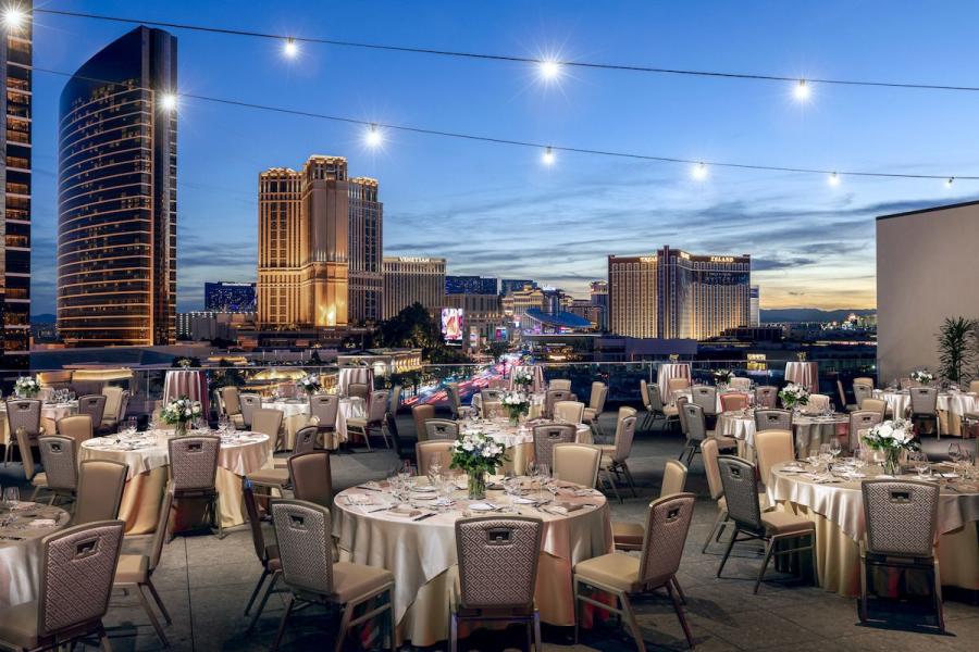 Las Vegas Rooftop Wedding Reception Desert Photos, Hot Dogs & The