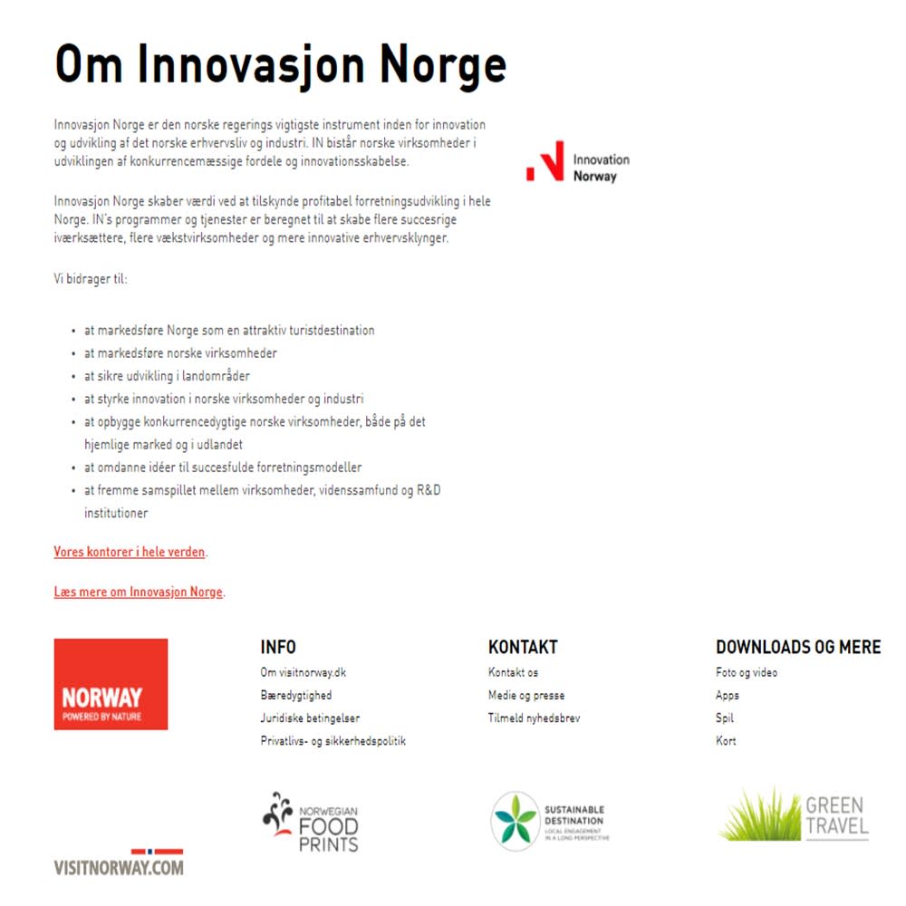 Om Innovasjon Norge - den officielle rejseguide til Norge - visitnorway.dk